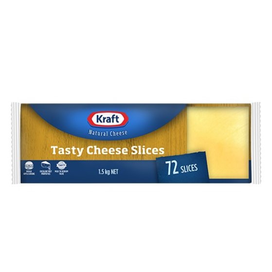 Kraft Cheese Slices 1.5kg-TASTY 72 Slice
